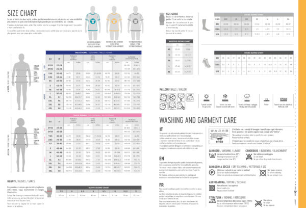 Maattabel - Errea Sport Nederland